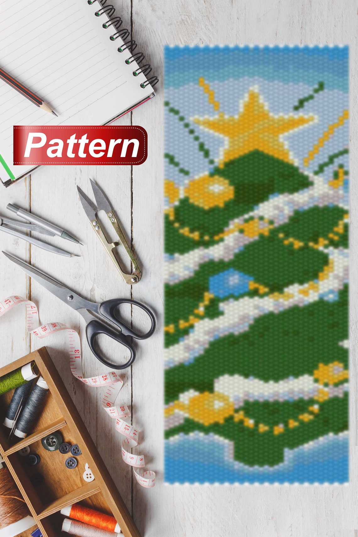 Christmas Tree Beading Pattern Graphic Stitch Delica Patterns | Etsy