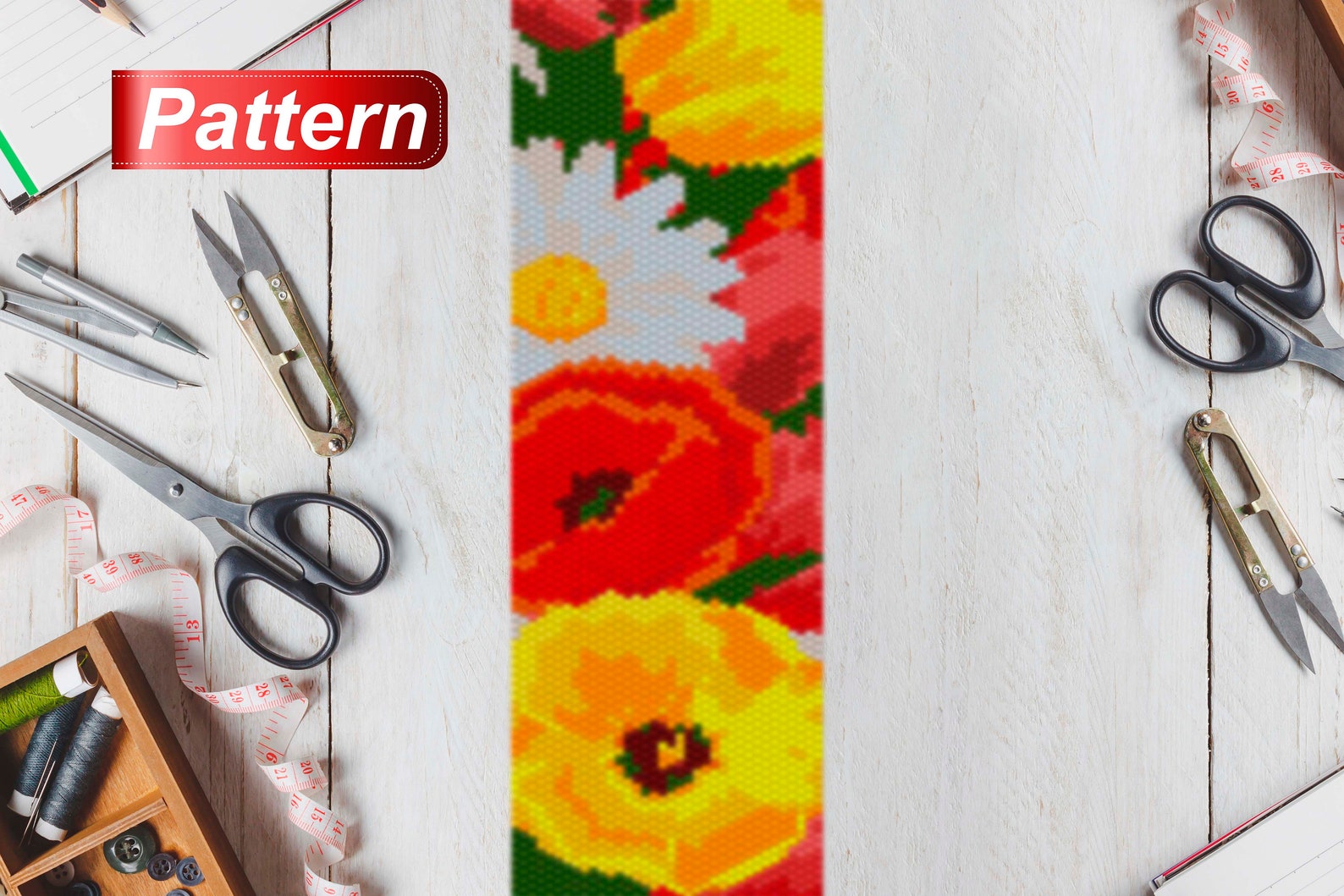 Flowers Bead Pattern Tulips Set Sping Leaf Floral Nature - Etsy