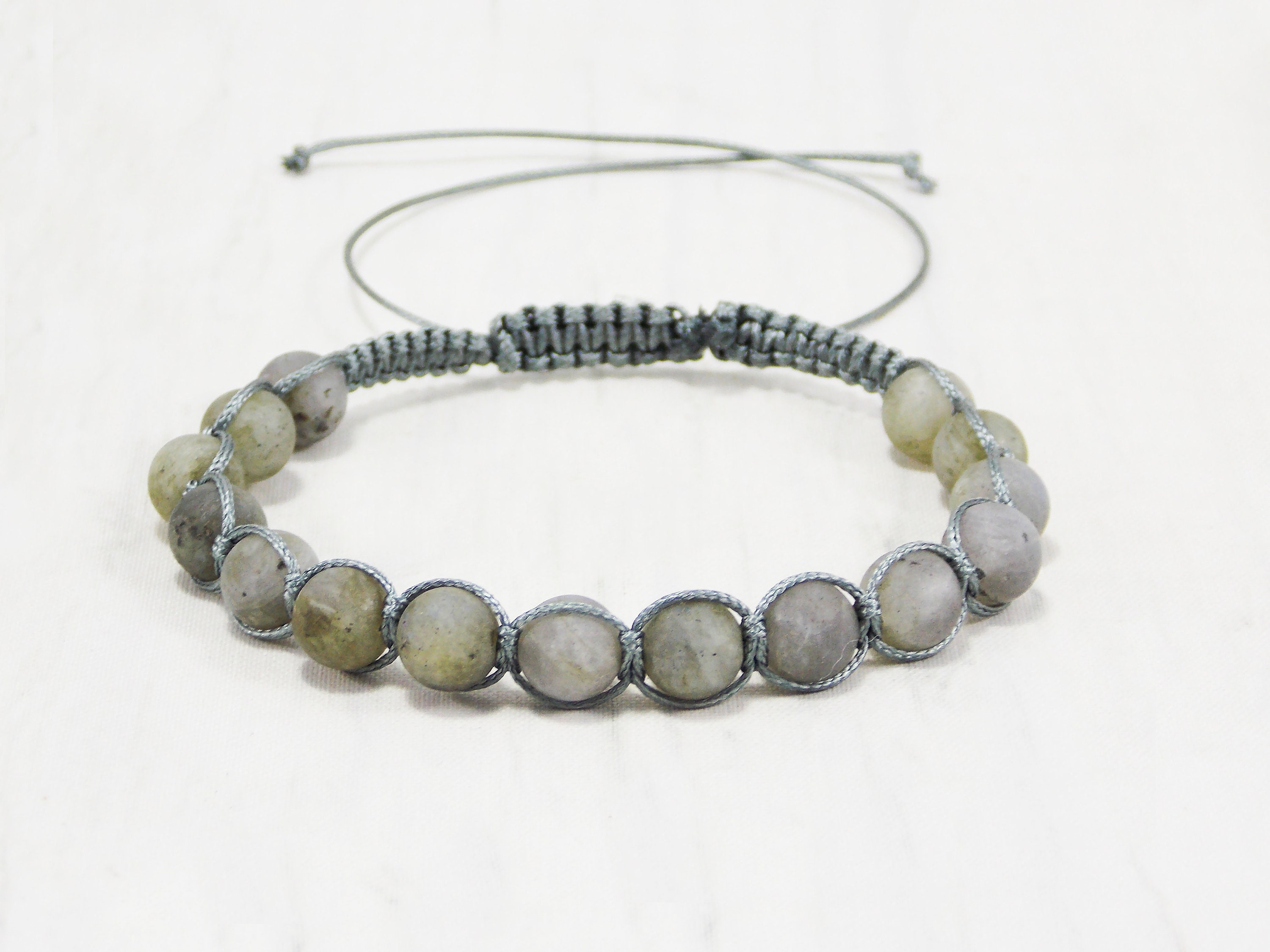 Labradorita pulsera piedra preciosa gris brazalete hombres | Etsy