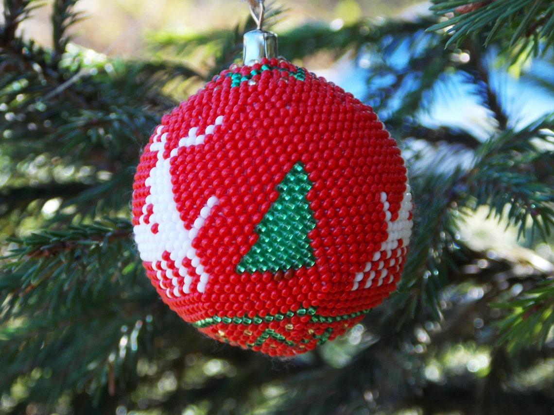 Beaded Christmas Ornament Patterns Bead Crochet Pattern Ball - Etsy