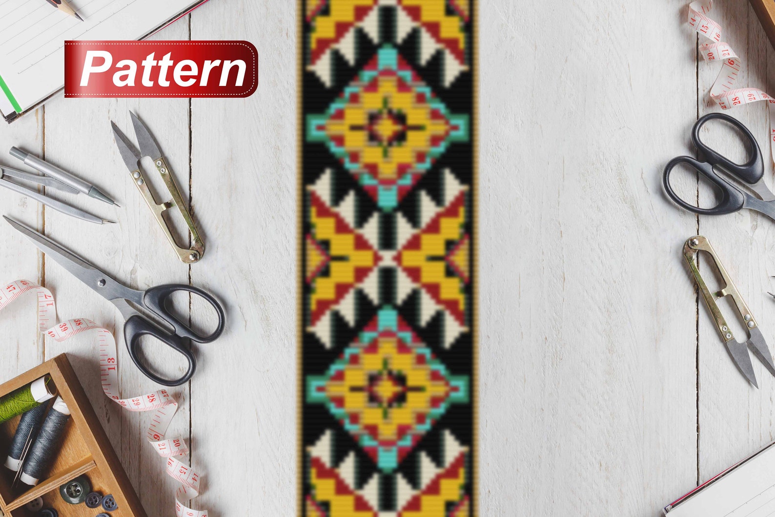 American Tribal Pattern Loom Patterns Native Pattern Cuff - Etsy