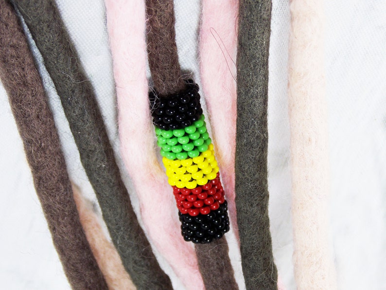 Dread bead rasta beads for locs jamaican flag dreadlock bead | Etsy