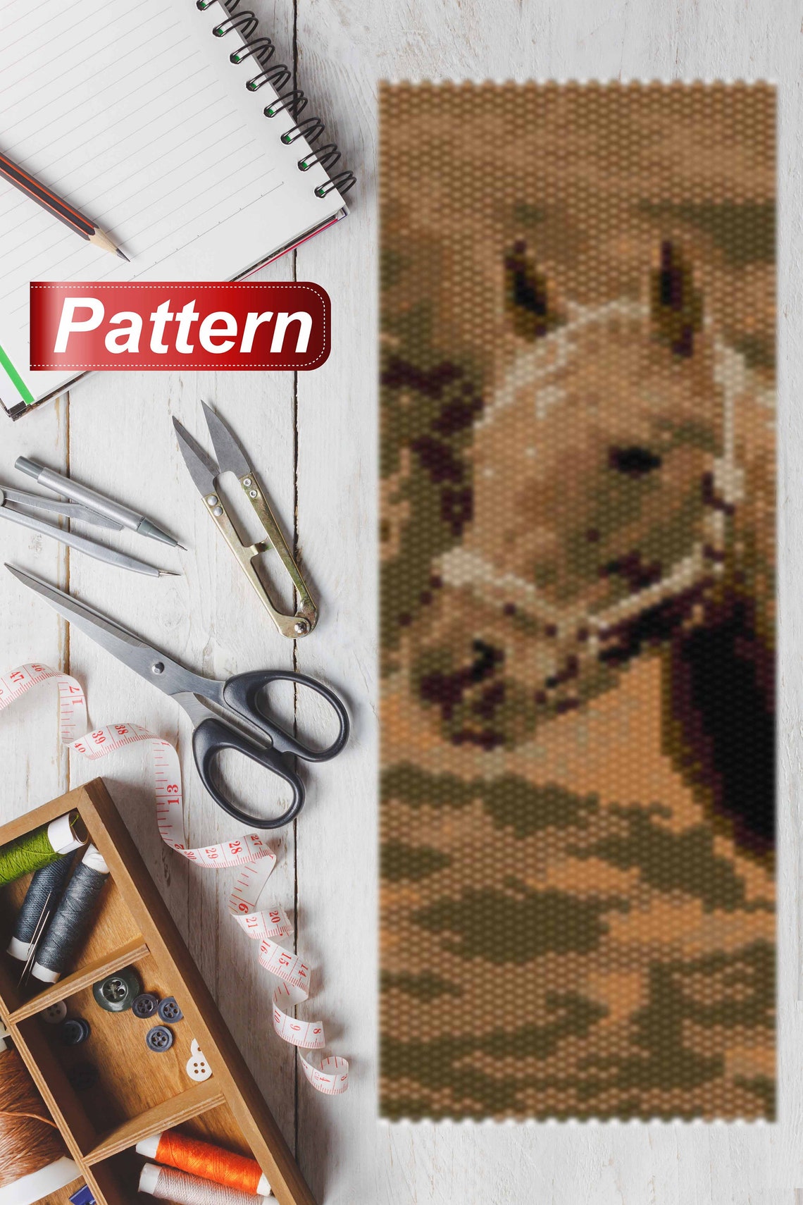 Horse peyote pattern Diy peyote stitch horse bead pattern Wide | Etsy