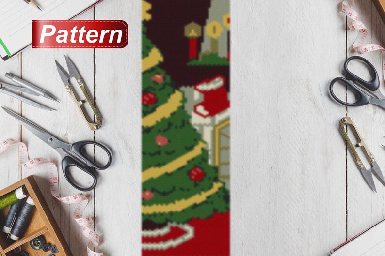 Seed Beading Pattern Christmas Tree Cuff WINTER Pattern Forest - Etsy