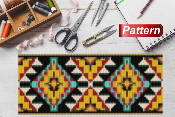 American tribal pattern loom patterns Native pattern cuff | Etsy