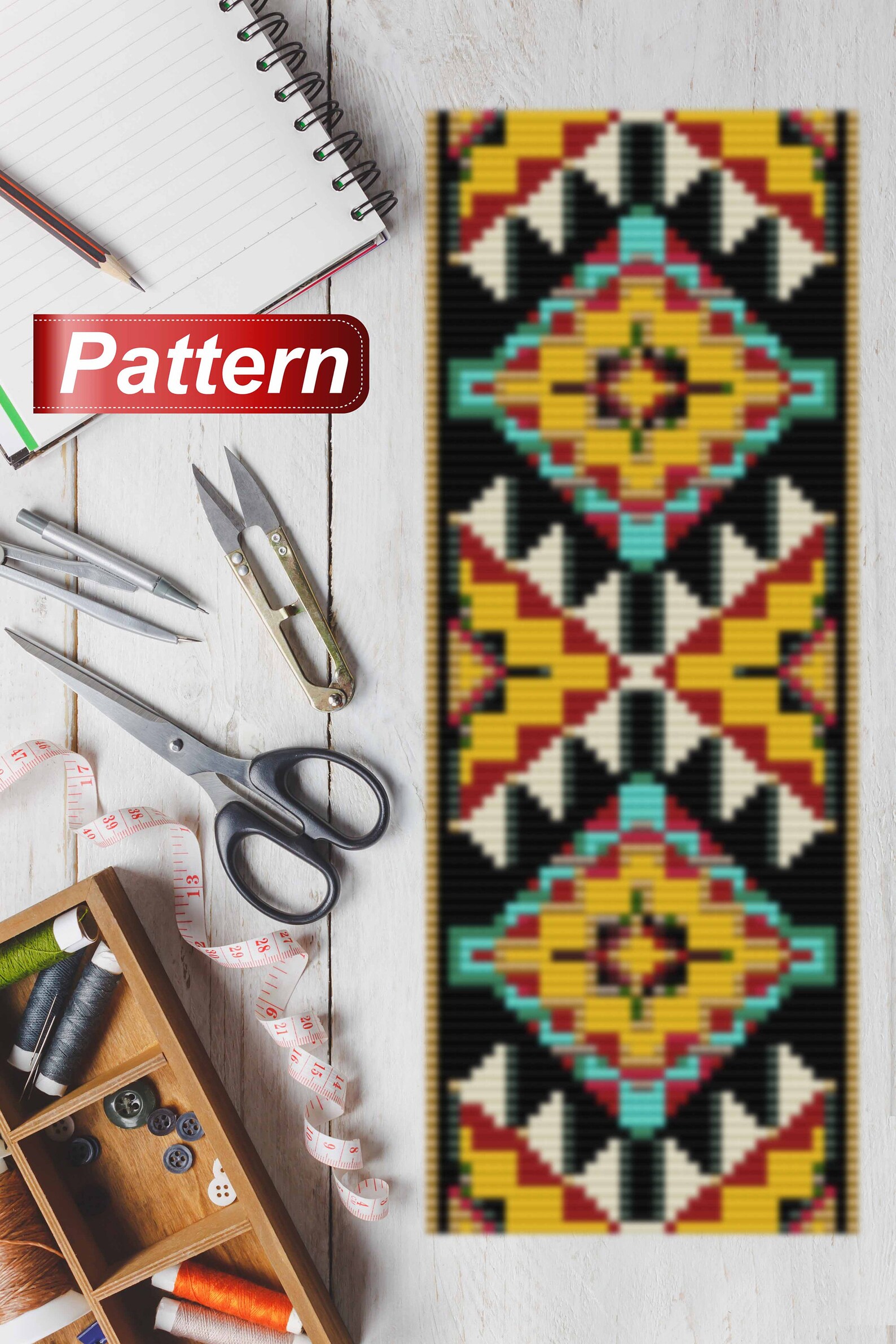 American Tribal Pattern Loom Patterns Native Pattern Cuff - Etsy