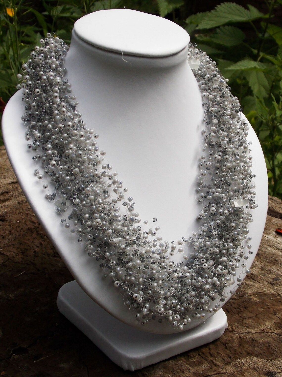 Statement grey necklaces pastel jewelry handcrafted necklace | Etsy