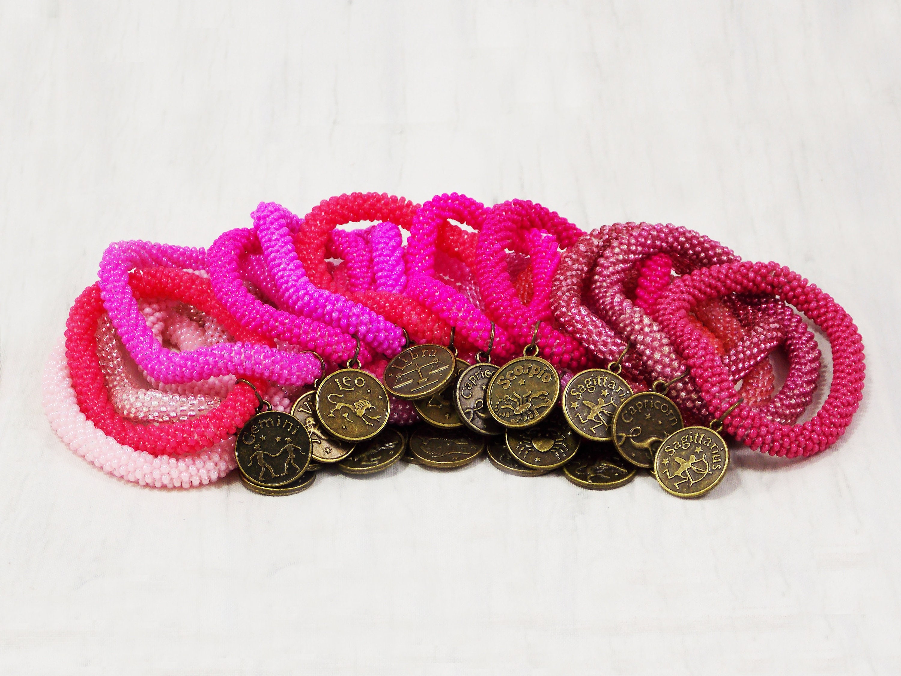 Custom Personalized Zodiac Bracelet All 12 Astrological Signs - Etsy UK