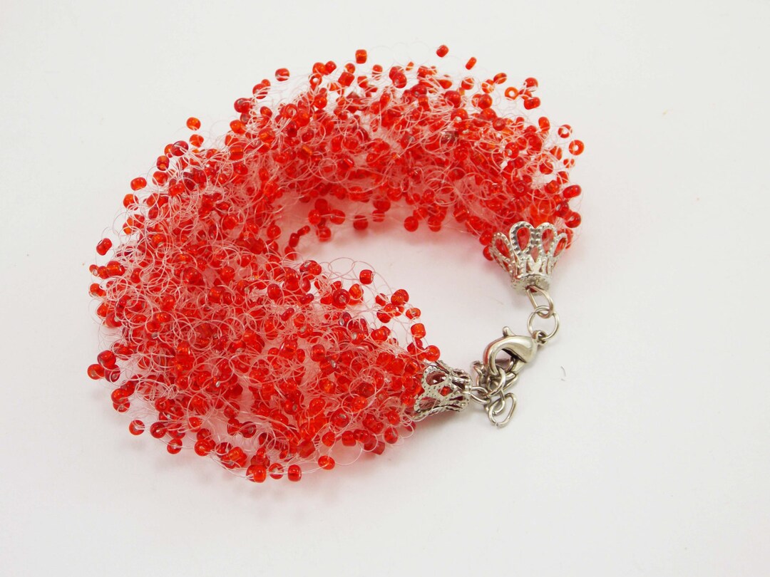 Red Bracelet for Women Red Jewelry Multi Strand Bracelet Red Valentine ...