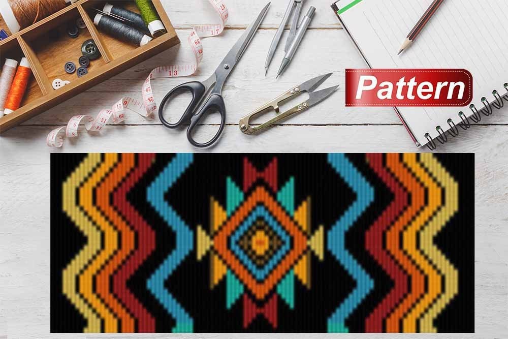 Bead Loom Pattern Rainbow Ethnic Beading Patterns Native Design Loom ...