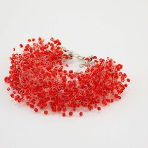 Red Bracelet for Women Red Jewelry Multi Strand Bracelet Red Valentine ...