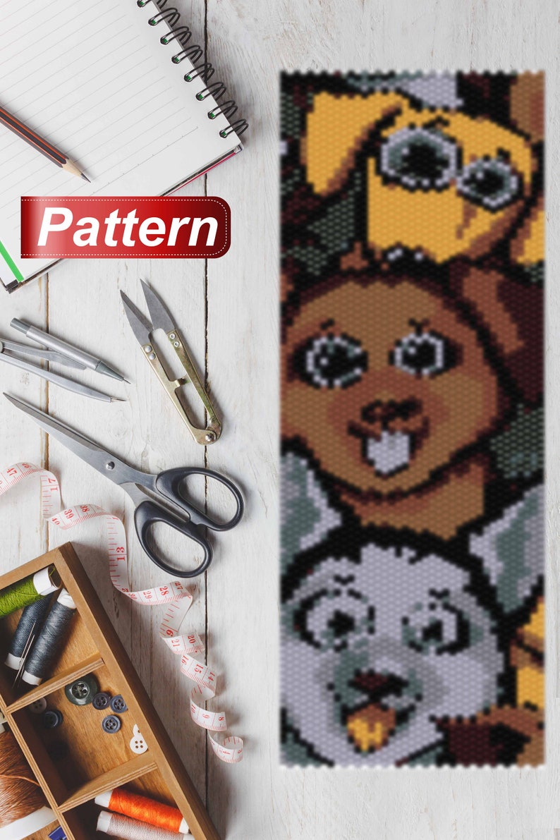 Dog Beading Pattern Peyote Bead Patterns Dog Cuff Jewelry Siberian ...