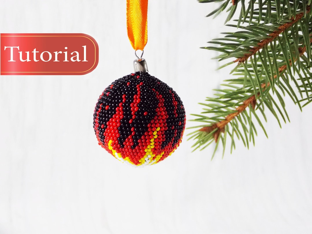 How to Make Christmas Ornament Tutorial Step by Step Bead Crochet Ball ...