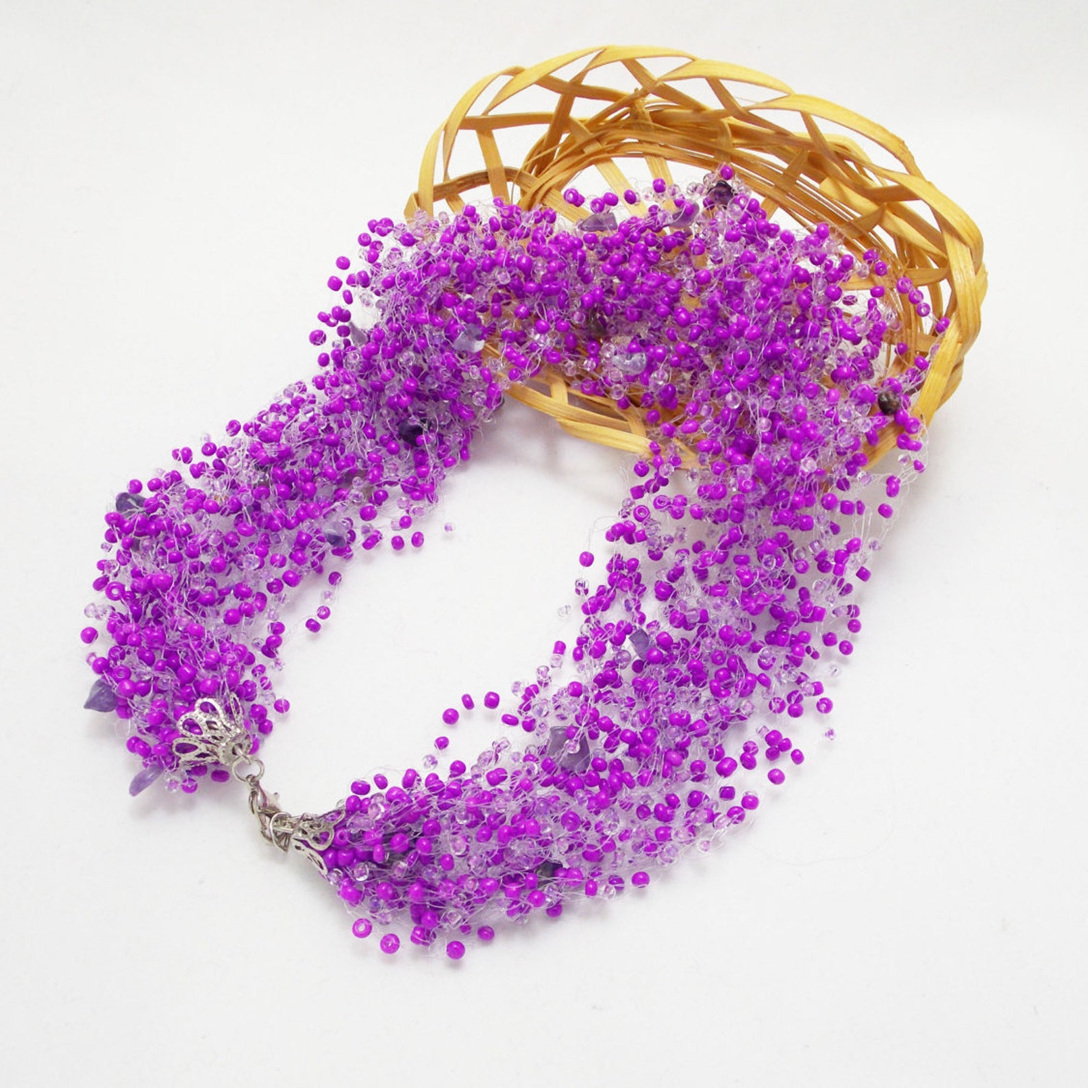 Purple Wedding Statement Necklace Designs Amethyst Necklace for Women ...