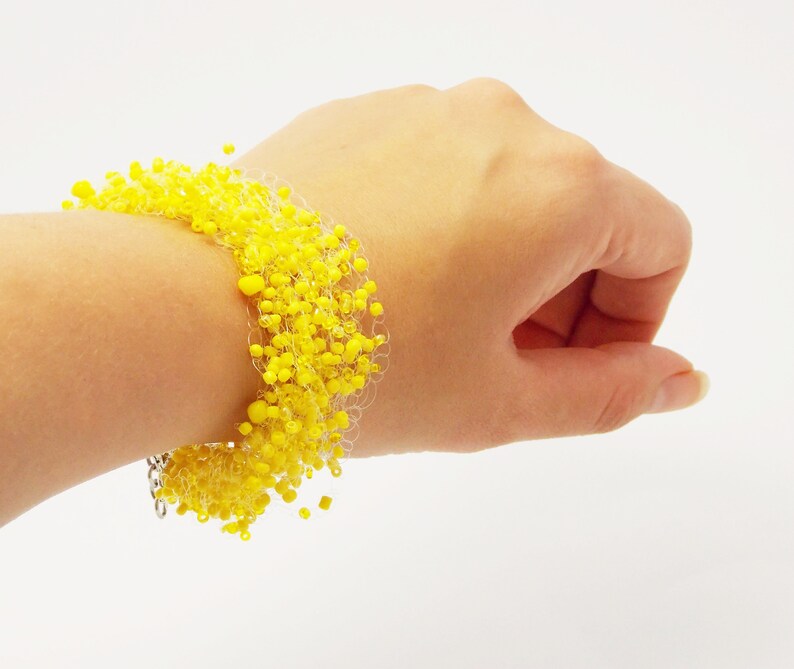 Bold Bright Sunny Yellow Bracelets for Women Gift Ideas Stretch ...