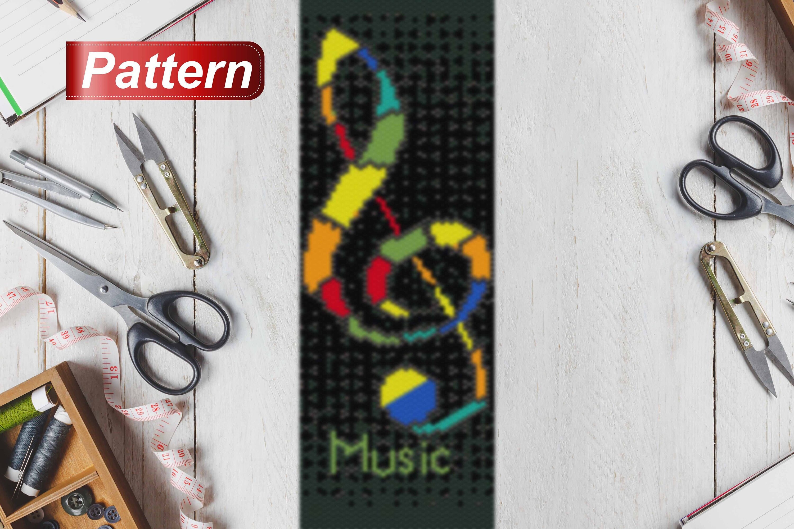 Music Pattern Music Note Peyote Pattern Download Musical Instrument ...