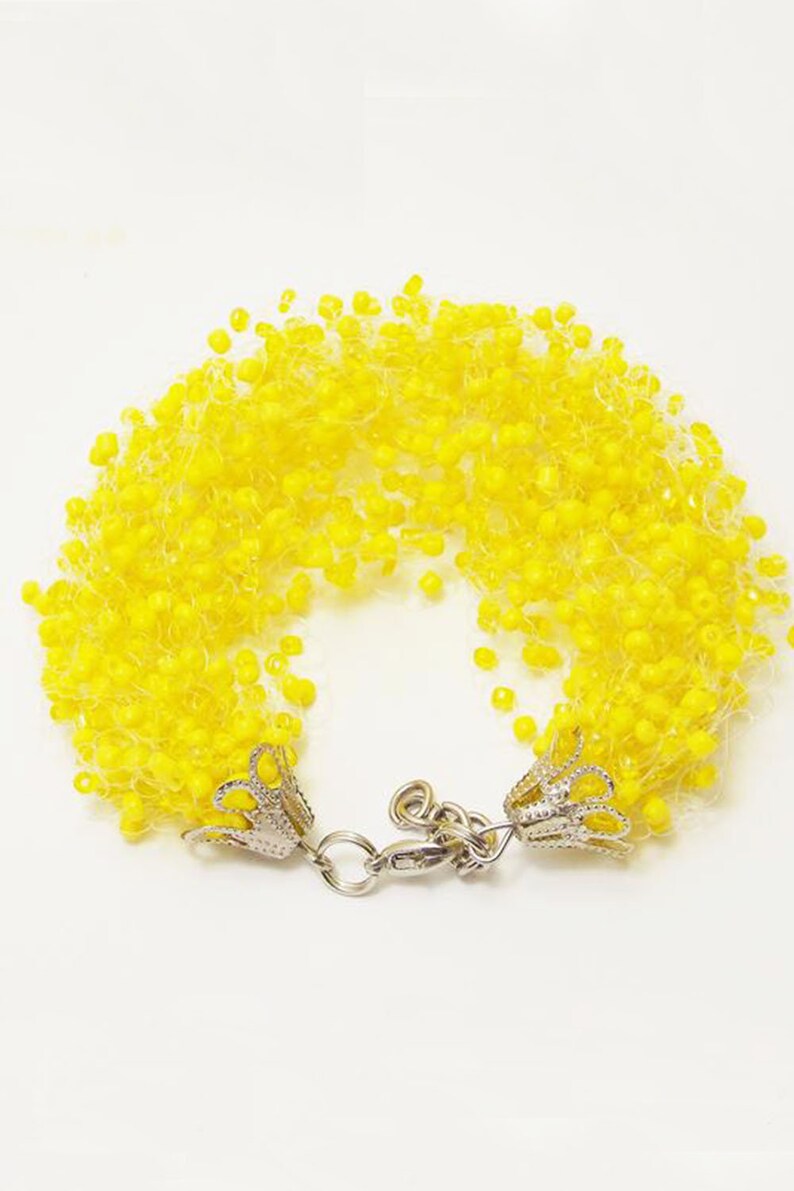 Bold Bright Sunny Yellow Bracelets for Women Gift Ideas Stretch ...