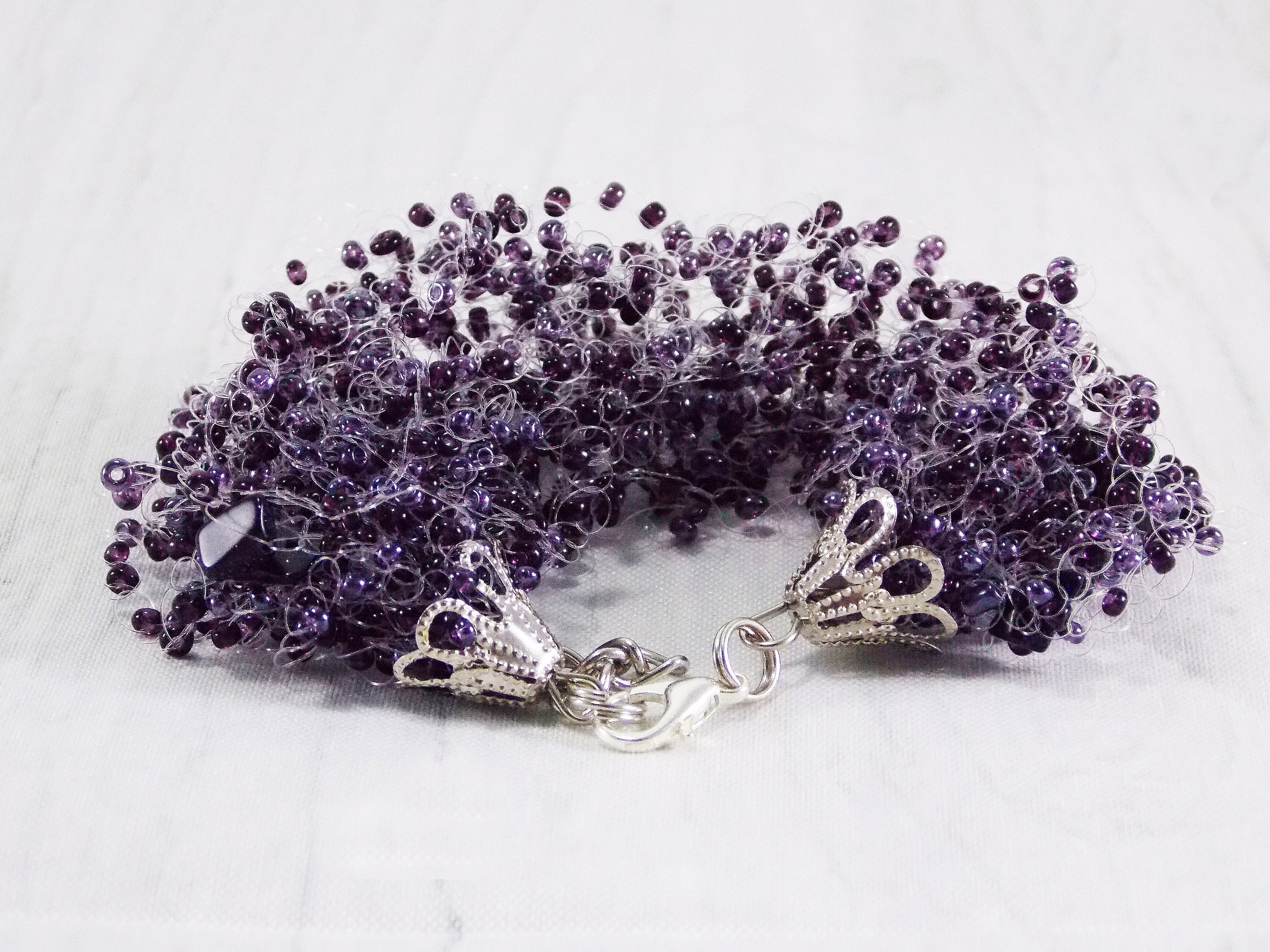 Dark Purple Bracelet Purple Wedding Bridesmades Bracelet 30th Birthday ...
