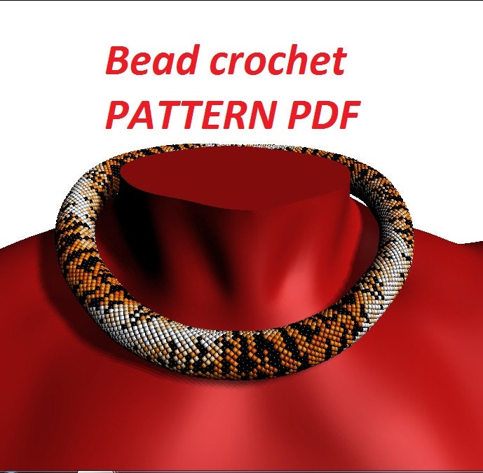 Tiger Pattern Bead Crochet Pattern for Beading Necklace - Etsy