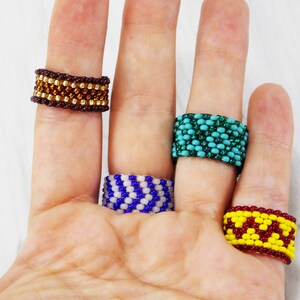 Band Rings for Women Colour Boho Ring Set Beaded Finger Rings Boho ...