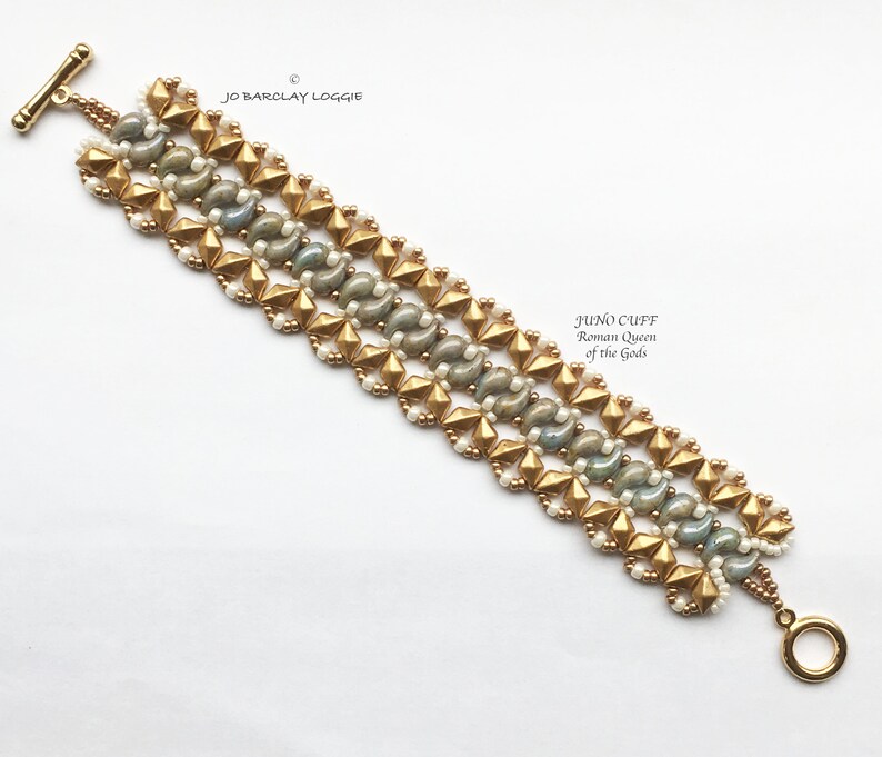 Diamonduo and Zoliduo Beaded Cuff Bracelet Tutorial Beading Pattern ...