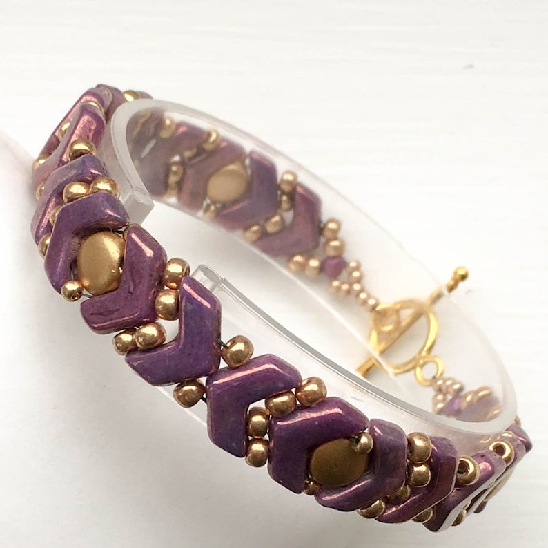 Chevron Duo and Discduo Bracelet Tutorial Beading Pattern | Etsy