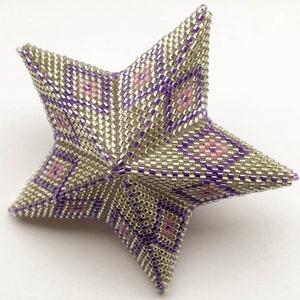 3D Beaded Star Tutorials - 3 Tutorials - 2 Five Pointer Stars - 1 Six Pointer Star - Christmas ...