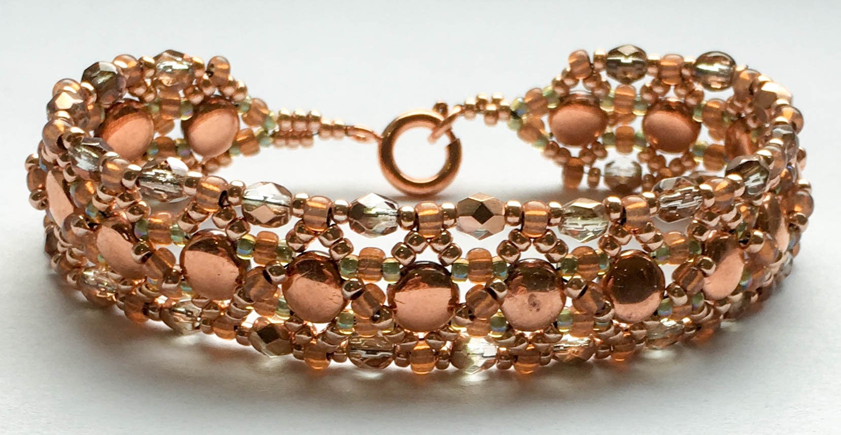 Discduos and Fire Polish Bead Bracelet Tutorial - Beading Pattern ...