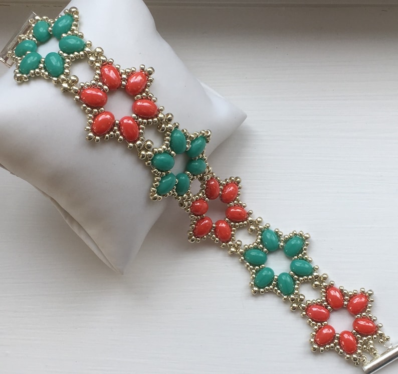 Samos Par Puca Beaded Bracelet Tutorial Beading Pattern - Etsy