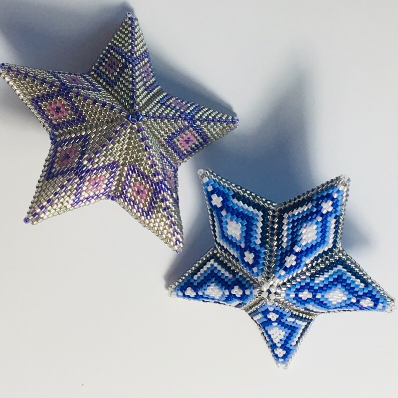 3D Beaded Star Tutorials 3 Tutorials 2 Five Pointer Stars | Etsy