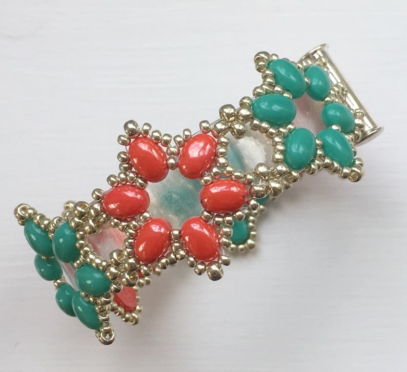 Samos Par Puca Beaded Bracelet Tutorial Beading Pattern - Etsy
