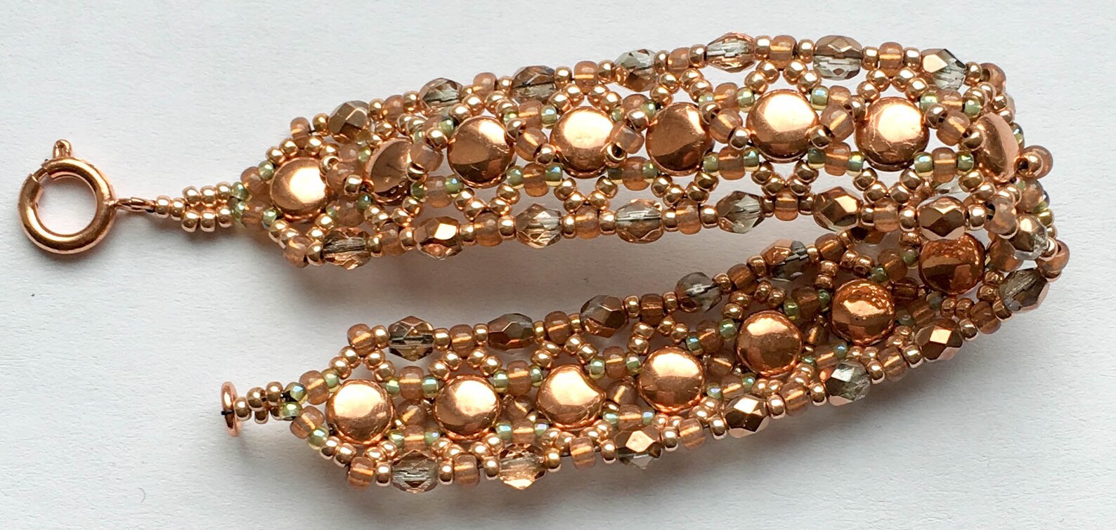 Discduos and Fire Polish Bead Bracelet Tutorial - Beading Pattern ...