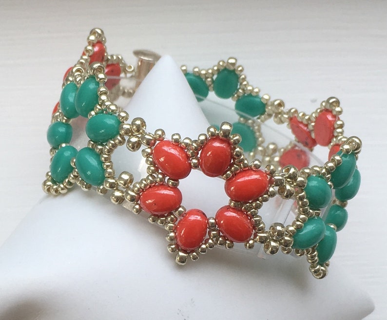 Samos Par Puca Beaded Bracelet Tutorial Beading Pattern - Etsy