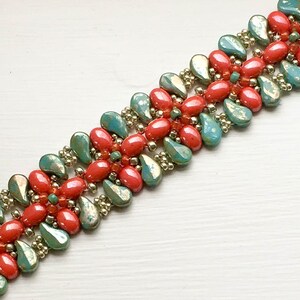 Paisley Duo and Samos Par Puca Cuff Bracelet Tutorial Beading Pattern ...