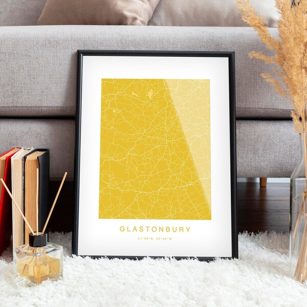 Glastonbury Map Poster - Etsy