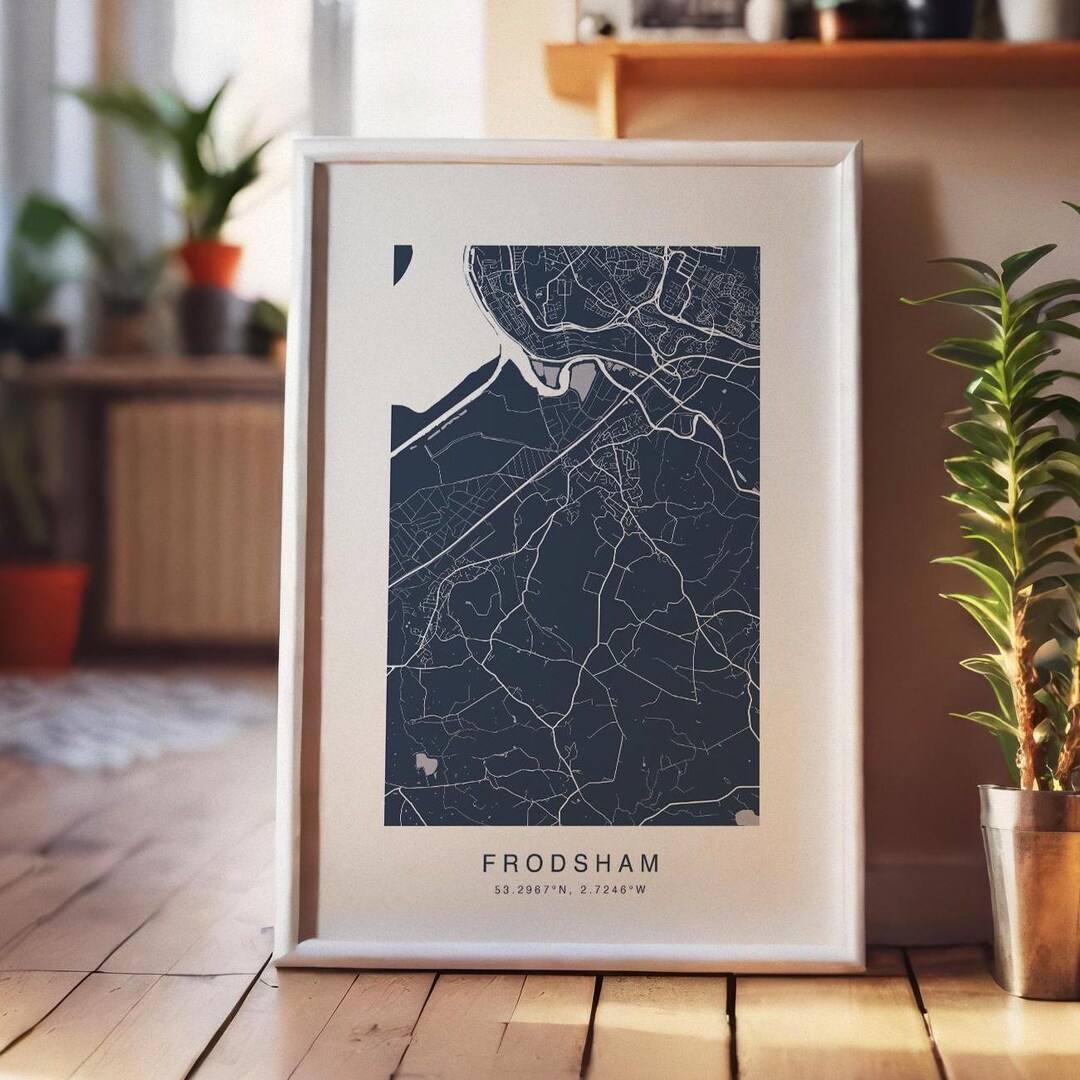 Frodsham Street Map Print Gift Wedding Present, Frodsham House Warming ...
