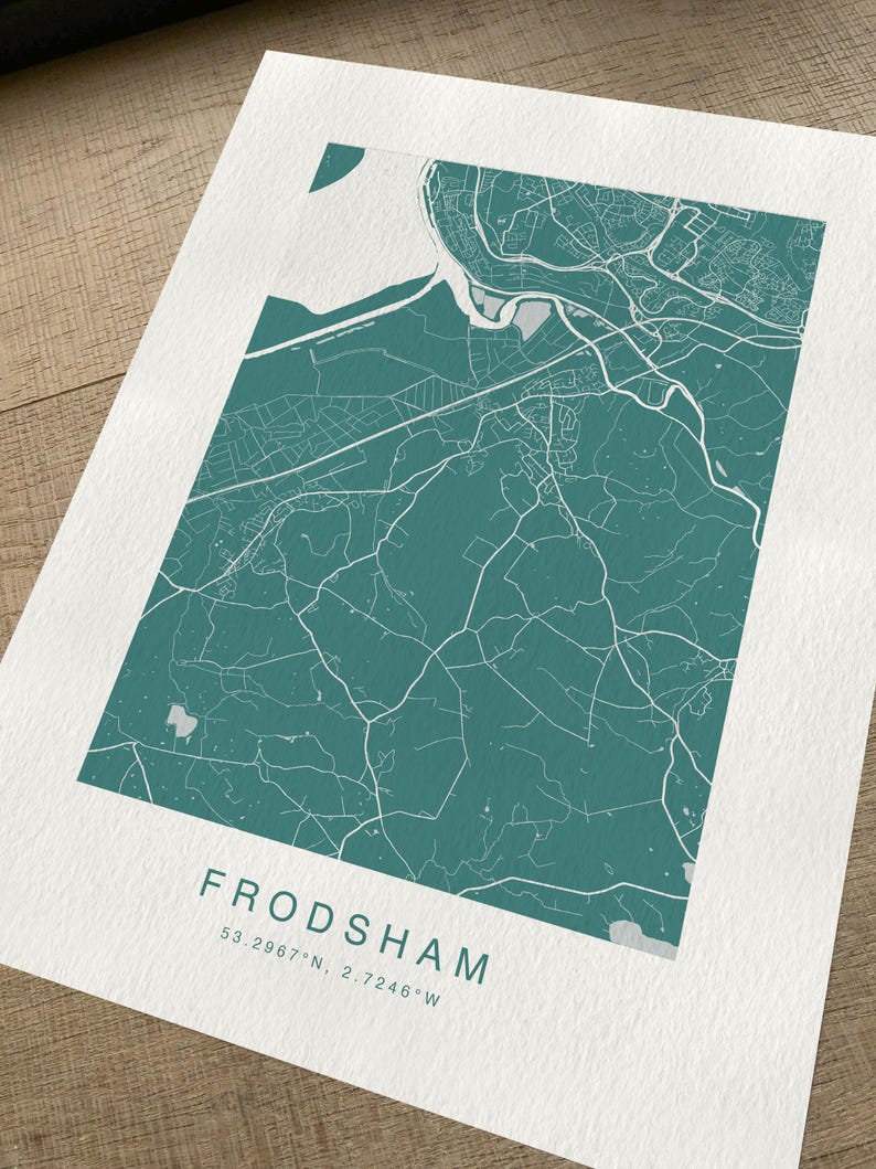 Frodsham Street Map Print Gift Wedding Present, Frodsham House Warming ...