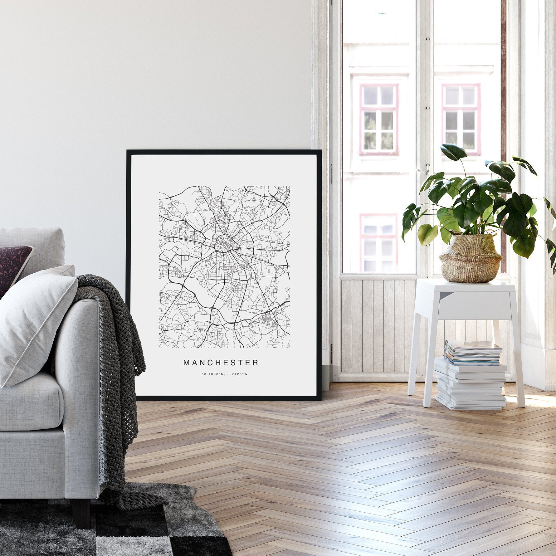 Personalised Manchester City Centre Map Poster Print, Customisable New ...
