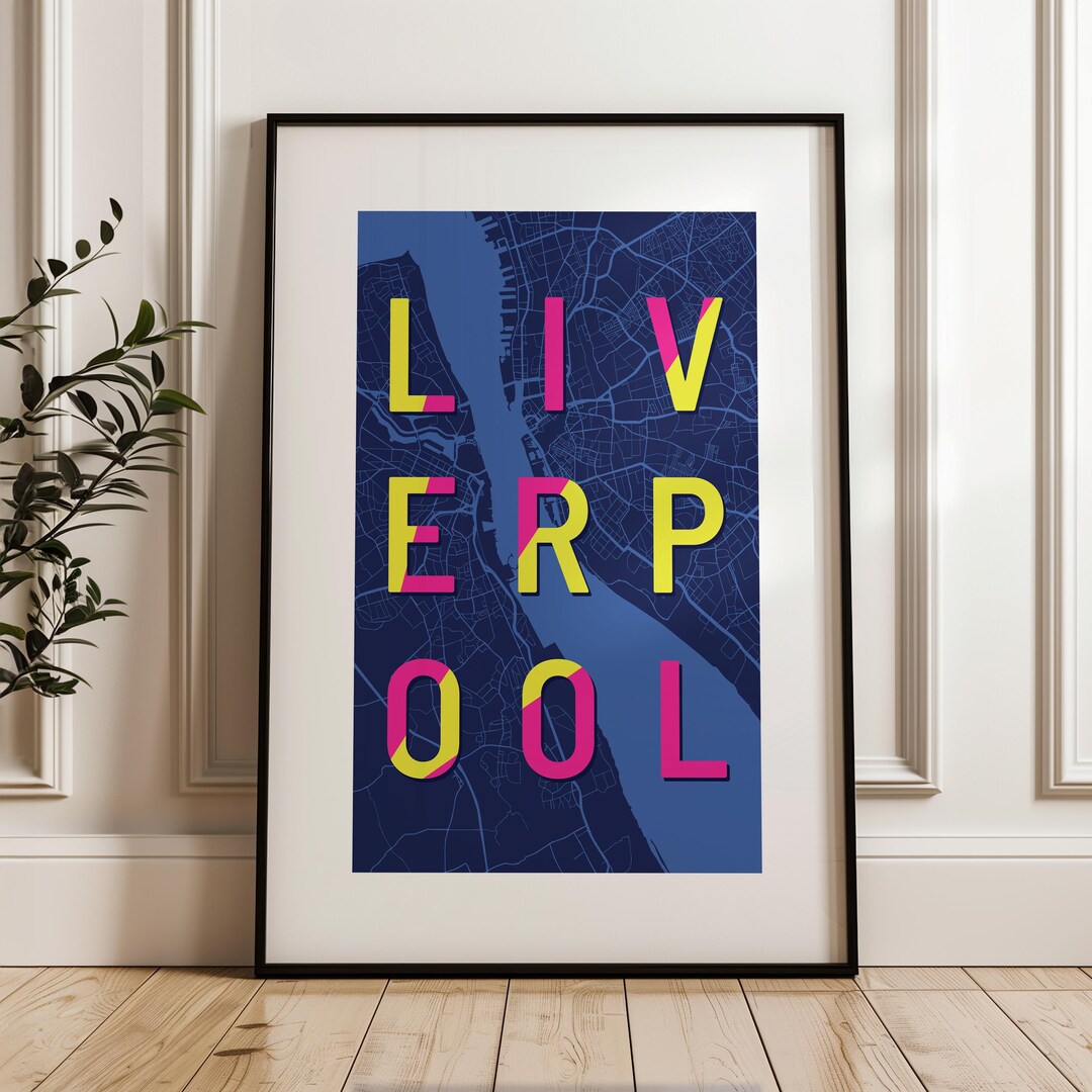 Liverpool Travel Map Wall Art Poster Printed on Eco-friendly Fine Art ...