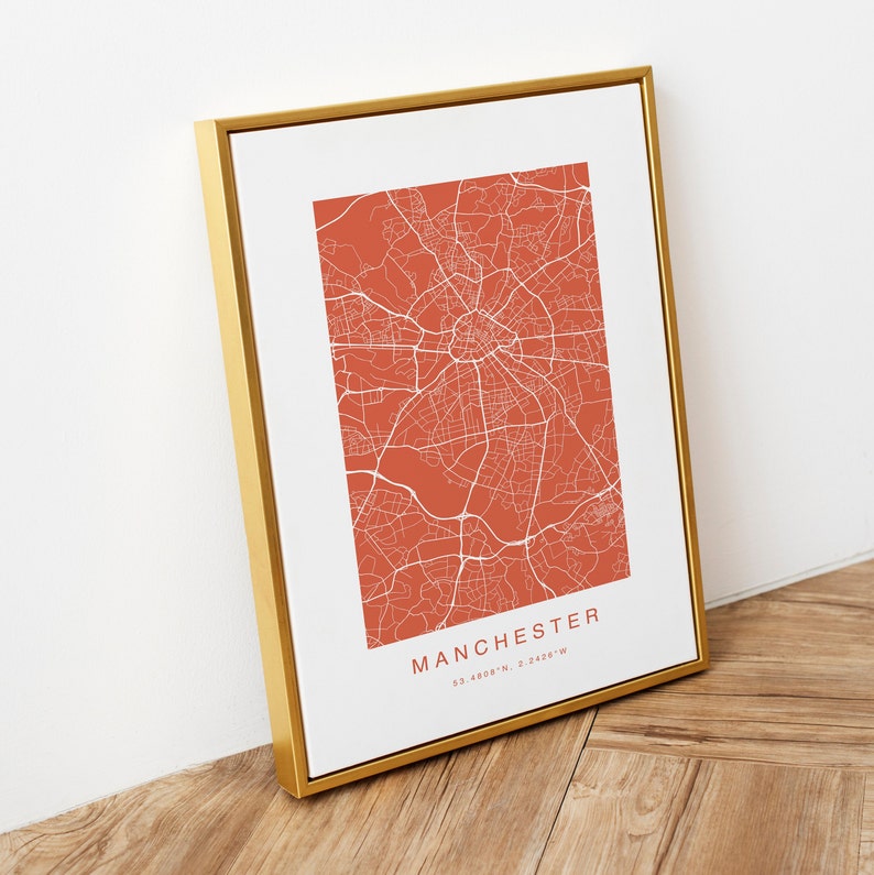 Personalised Manchester City Centre Map Poster Print, Customisable New ...