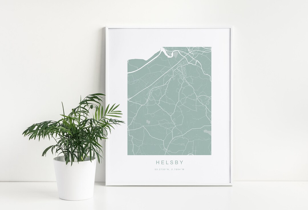 Helsby Street Map Print for Your Home, Anniversary Print Gift, Couples ...