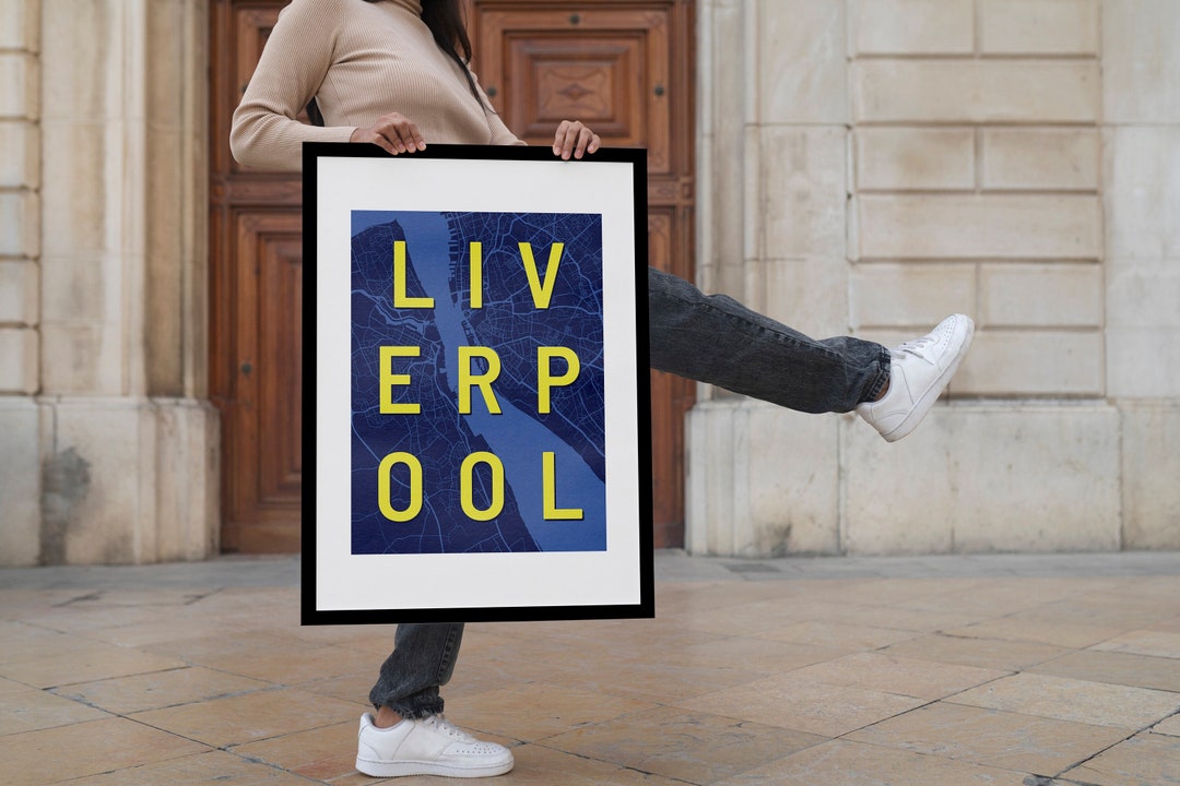 Liverpool City Map Wall Art Print Gift for Scouse Friend Liverpool ...