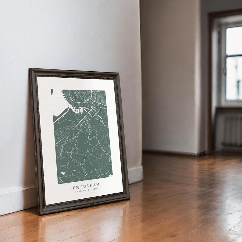Frodsham Street Map Print Gift Wedding Present, Frodsham House Warming ...