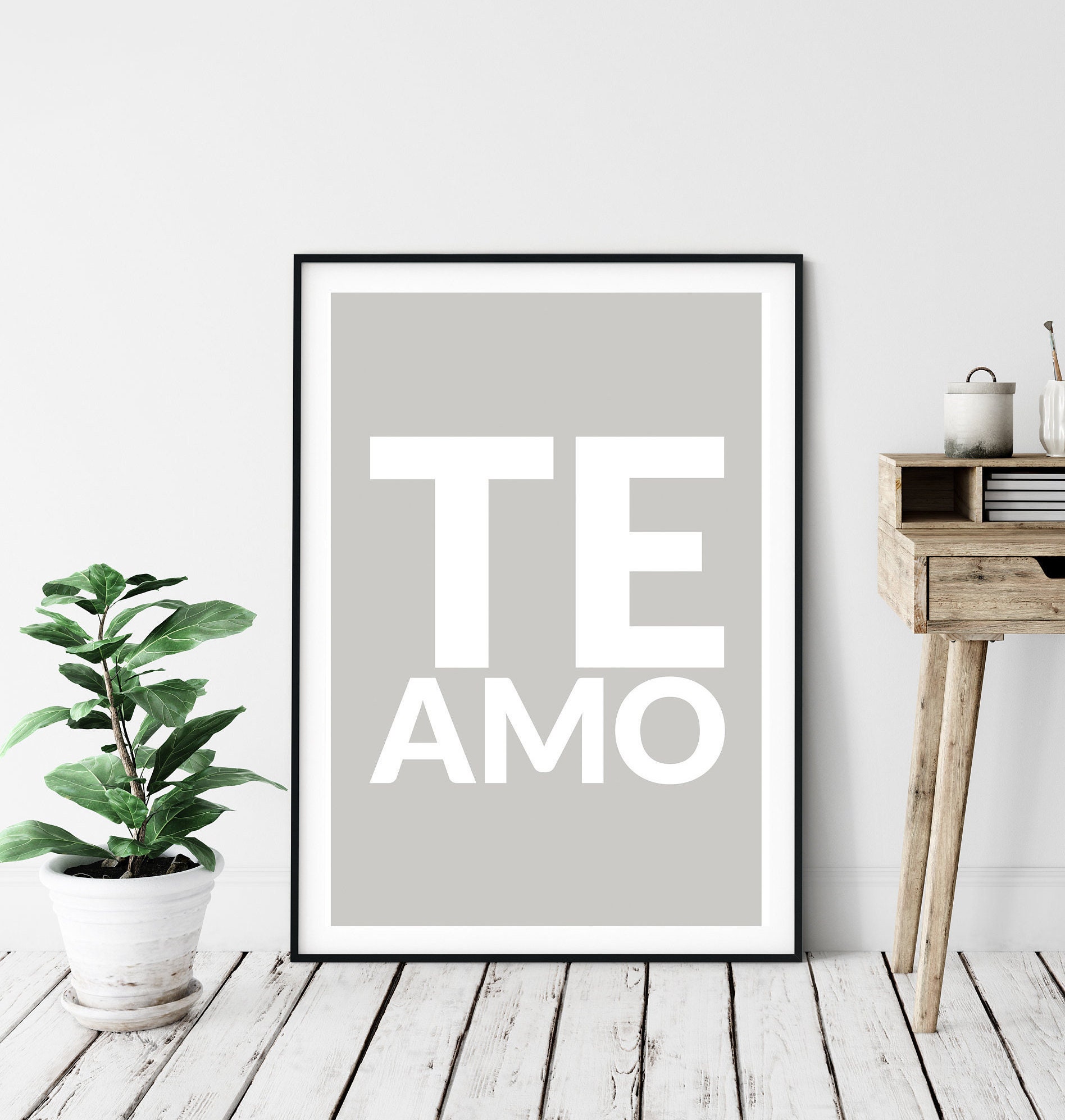 I Love You Wall Art Print TE AMO Poster Colourful Gallery Wall Art I Love You in Spanish Gift ...