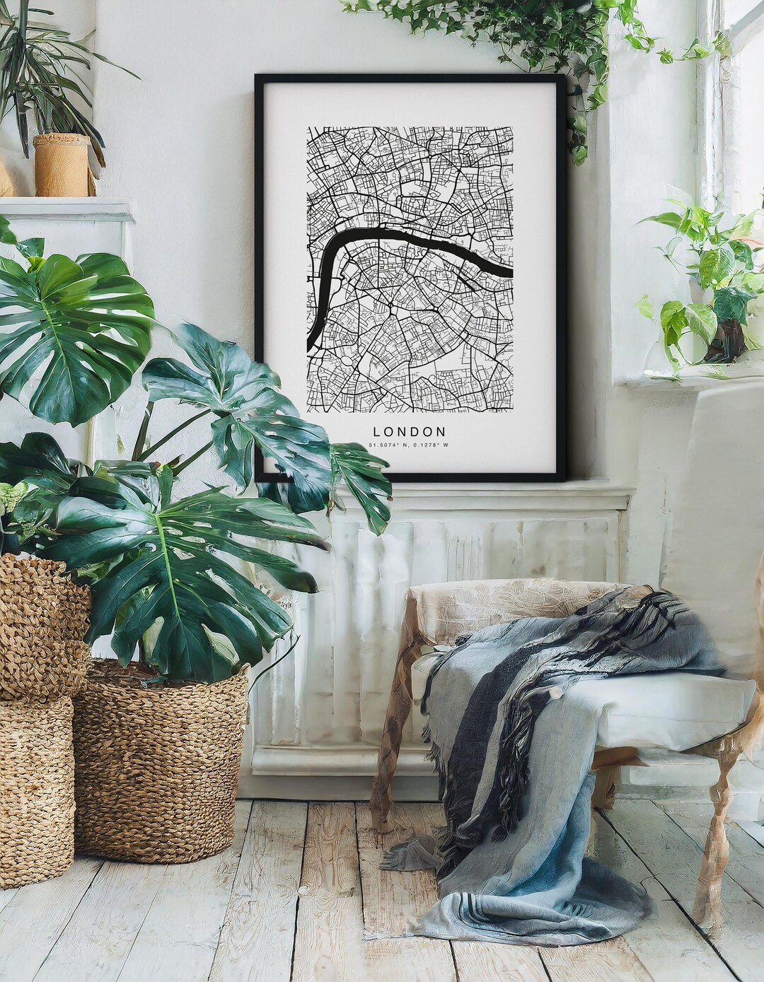 London City Map Wall Art Print, Street Map Art, London Map Travel ...