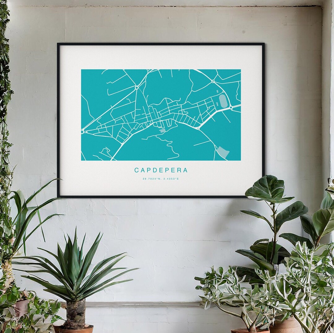 Cala Ratjada Capdepera Print, City Street Map of Mallorca Travel Memory ...