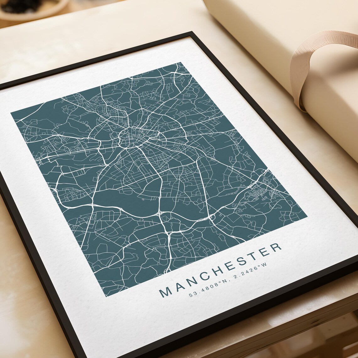 Personalised Manchester City Centre Map Poster Print, Customisable New ...
