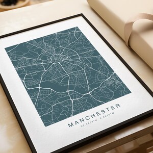 Personalised Manchester City Centre Map Poster Print, Customisable New ...