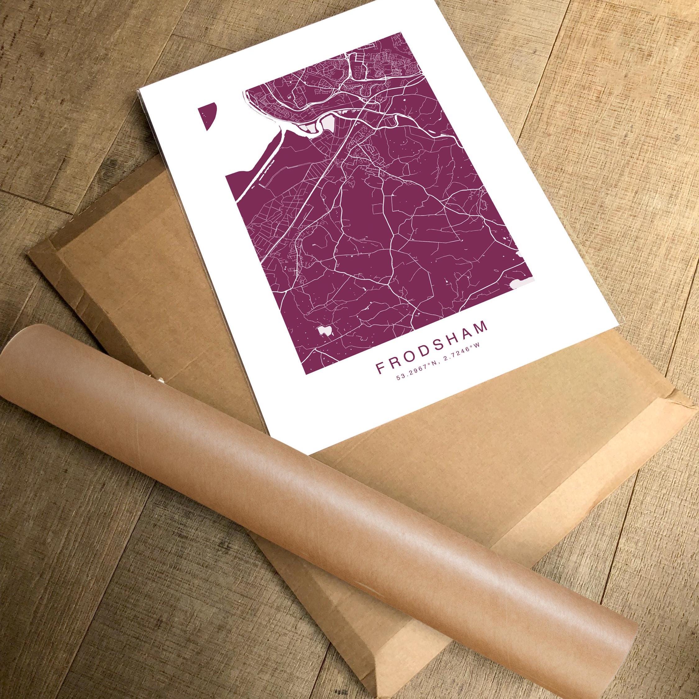 Frodsham Street Map Print Gift Wedding Present, Frodsham House Warming ...