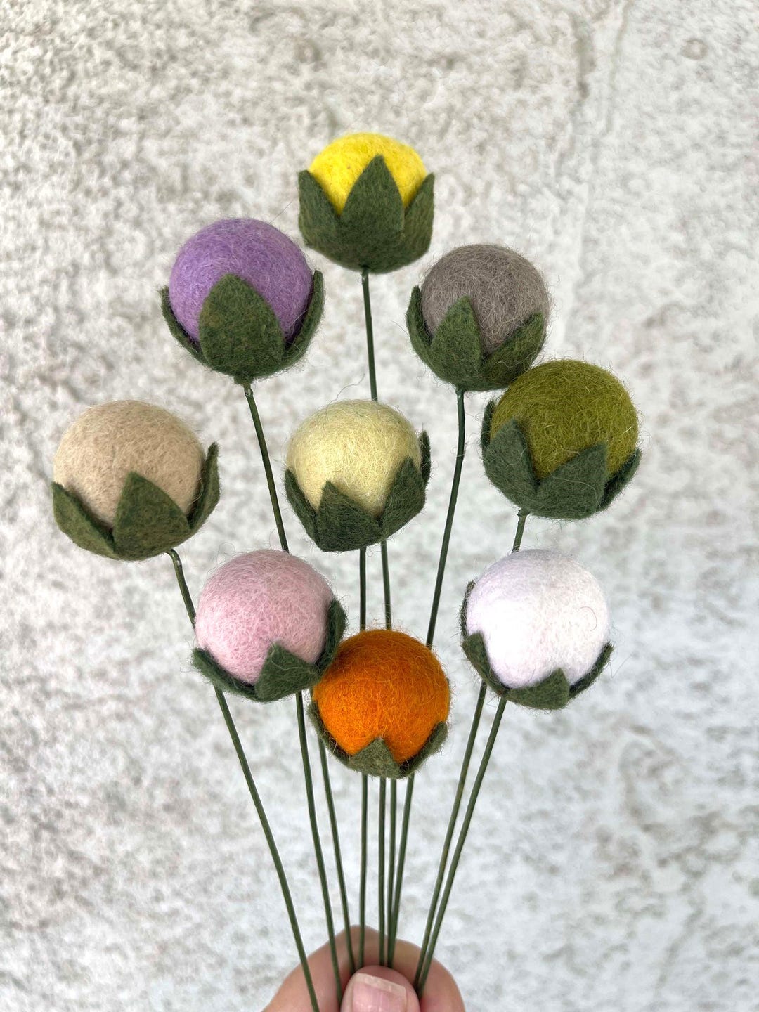 Felt Billy Ball Bouquet Filler Flower - Etsy